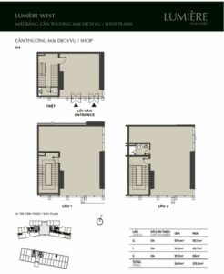 Mặt bằng layout Shophouse Lumiere Riverside cập nhập 12/2025