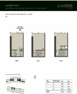 Mặt bằng layout Shophouse Lumiere Riverside cập nhập 12/2025