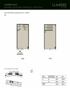 Mặt bằng layout Shophouse Lumiere Riverside cập nhập 01/2026