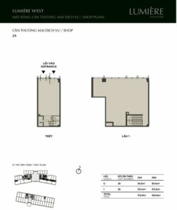 Mặt bằng layout Shophouse Lumiere Riverside cập nhập 12/2025