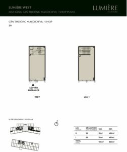 Mặt bằng layout Shophouse Lumiere Riverside cập nhập 12/2025