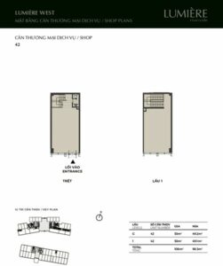 Mặt bằng layout Shophouse Lumiere Riverside cập nhập 01/2026