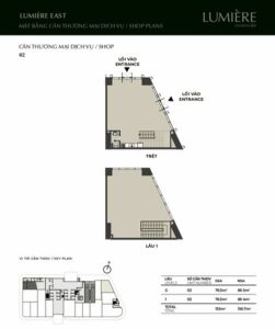 Mặt bằng layout Shophouse Lumiere Riverside cập nhập 12/2025