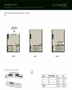 Mặt bằng layout Shophouse Lumiere Riverside cập nhập 12/2025